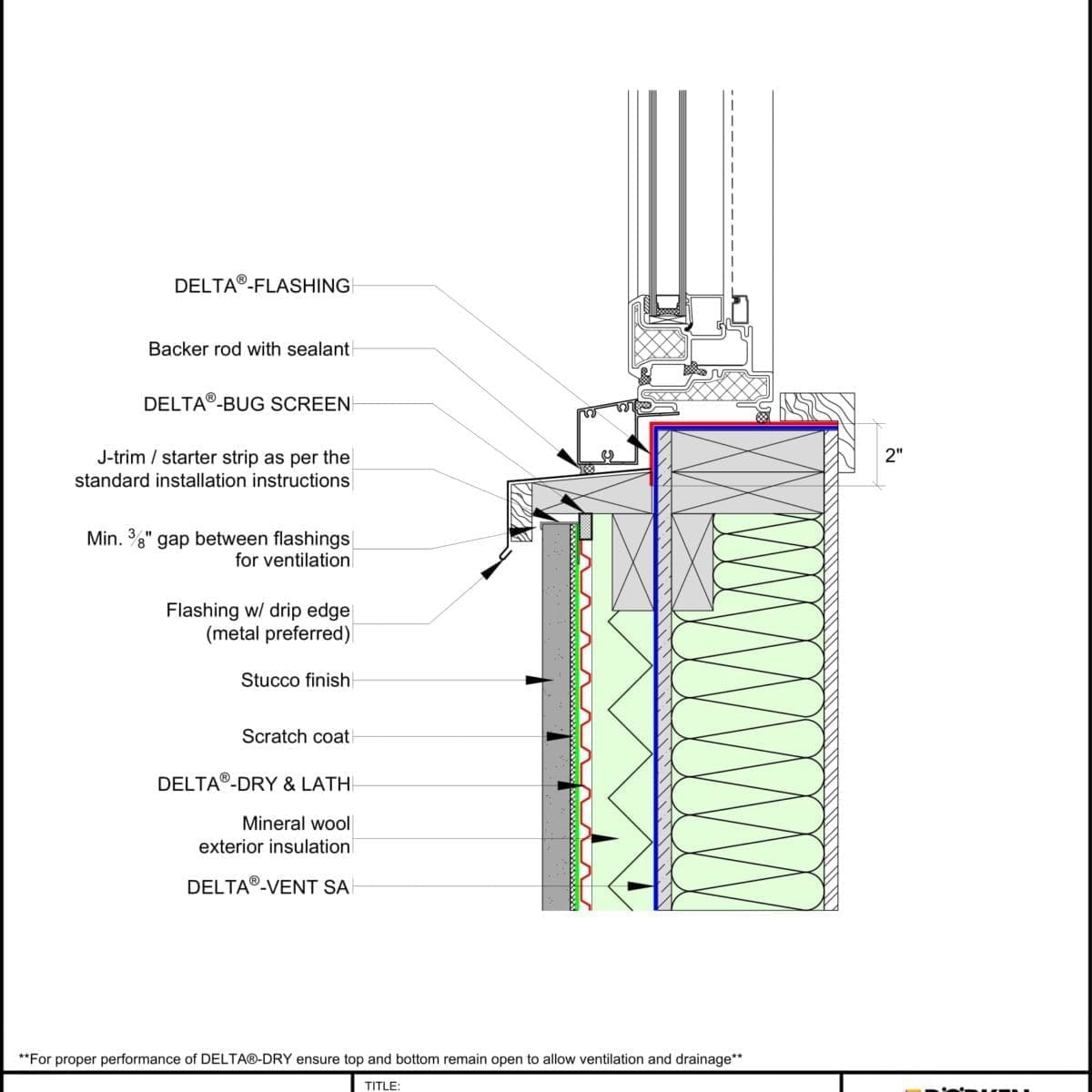 Delta® Dry and Lath with Exterior Insulation - Window Sill | Source 2050