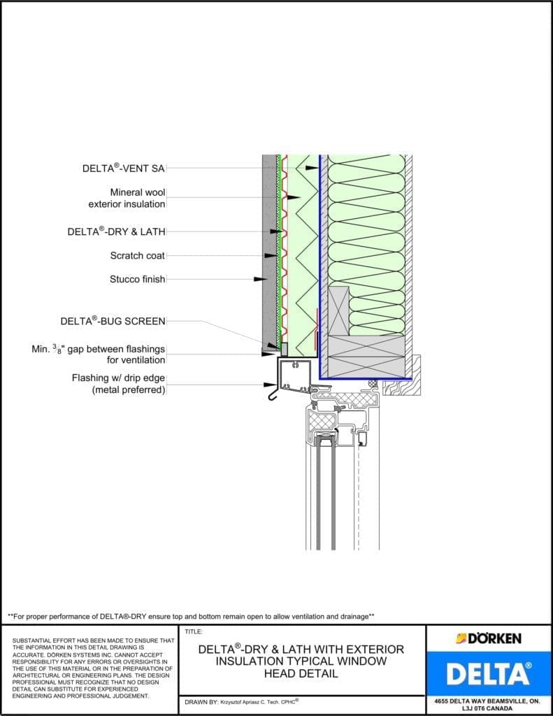 Delta® Dry and Lath with Exterior Insulation - Window Head | Source 2050
