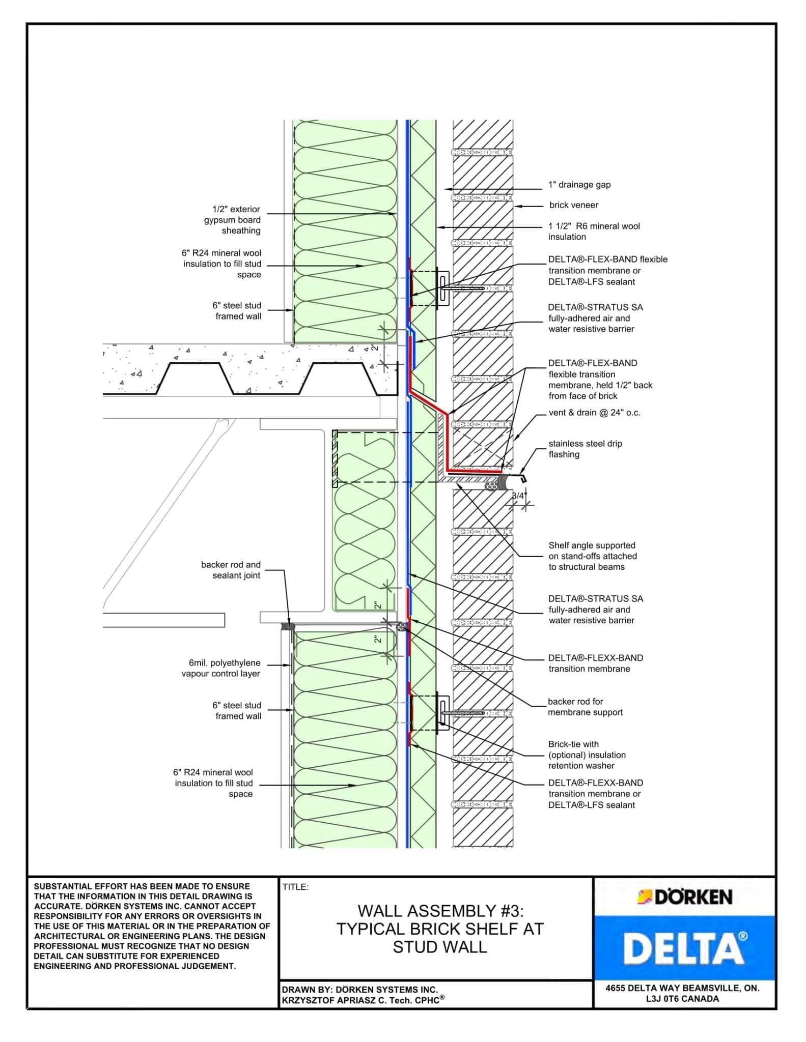 Delta® Stratus SA Wall Assembly - Heavy Cladding, Steel Frame, Less ...