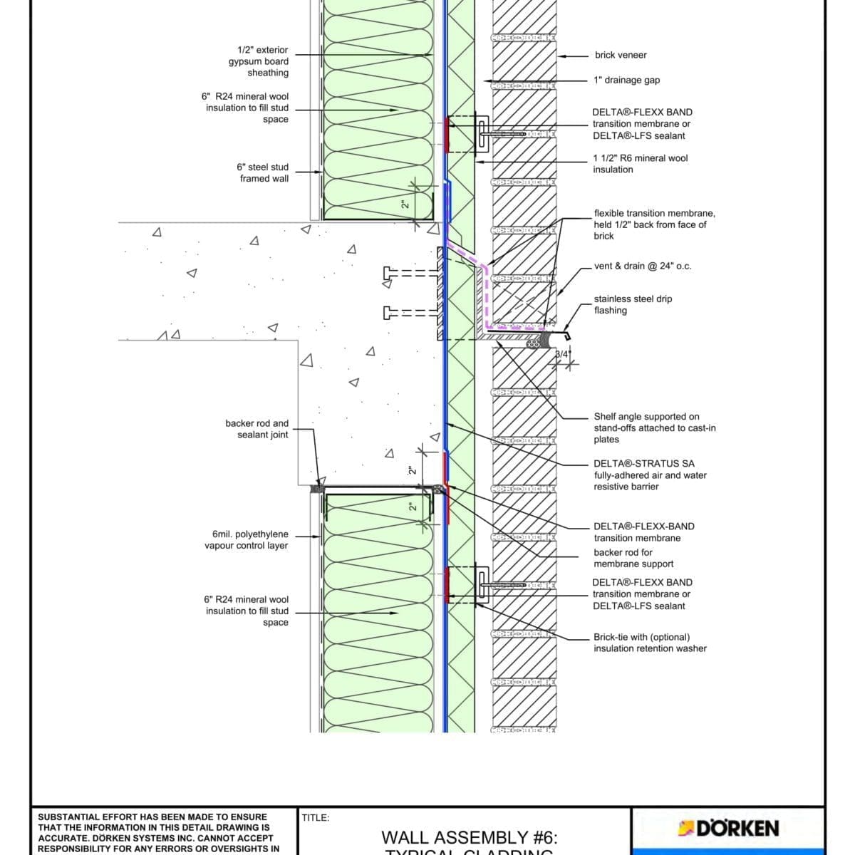 Delta® Stratus SA Wall Assembly — Heavy Cladding, Concrete Frame, Less ...