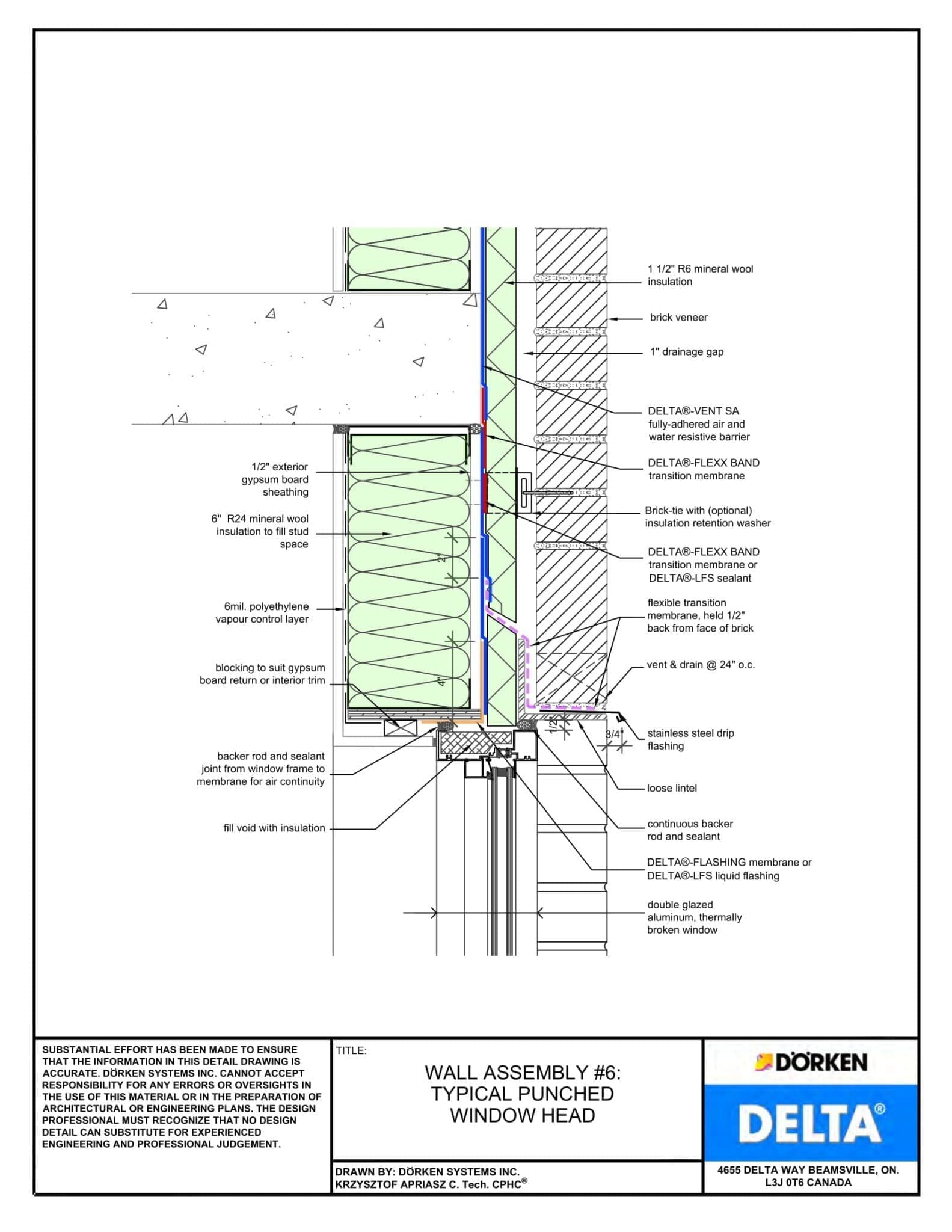 Delta® Vent SA Wall Assembly — Heavy Cladding, Concrete Frame, Less ...