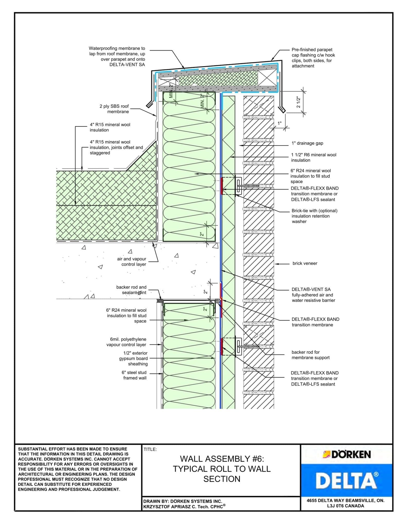 Delta® Vent SA Wall Assembly — Heavy Cladding, Concrete Frame, Less ...