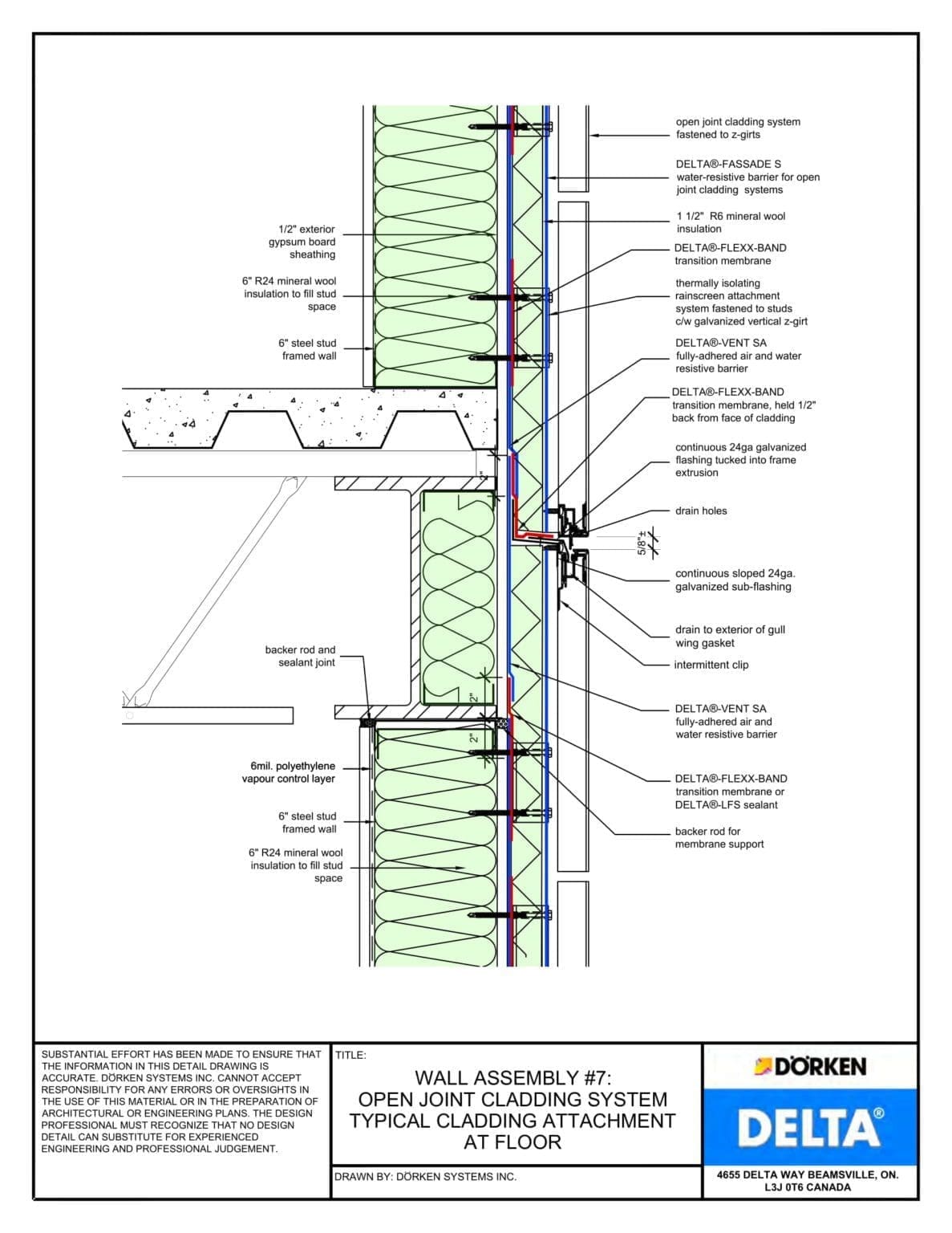 Delta® Fassade S Wall Assembly — Opened Joint Cladding, Steel Frame ...